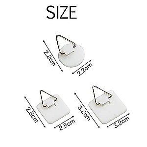 REBABA 40 Pieces Invisible Adhesive Plate Hanger Vertical Plate Holders for Wall Art Decor Supplies, 0.86/0.98/1.25 Inch(Large Square)