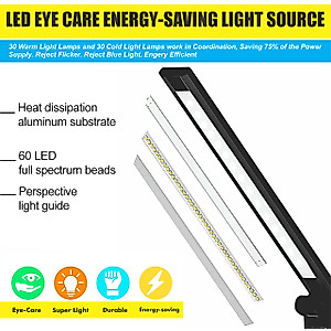 Enwar LED Desk Lamp| Multifunctional Touch Lamp| Wireless Charging Pad| 5 Lighting Modes with 5 Brightness Levels| Touch Control Dimmer |30/60 min Timer| Desk Lights for Home, Office, Bedroom