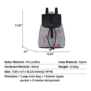 Women Backpack Purse Water resistant Nylon Anti-theft Rucksack Lightweight Shoulder Bag (F-Black)