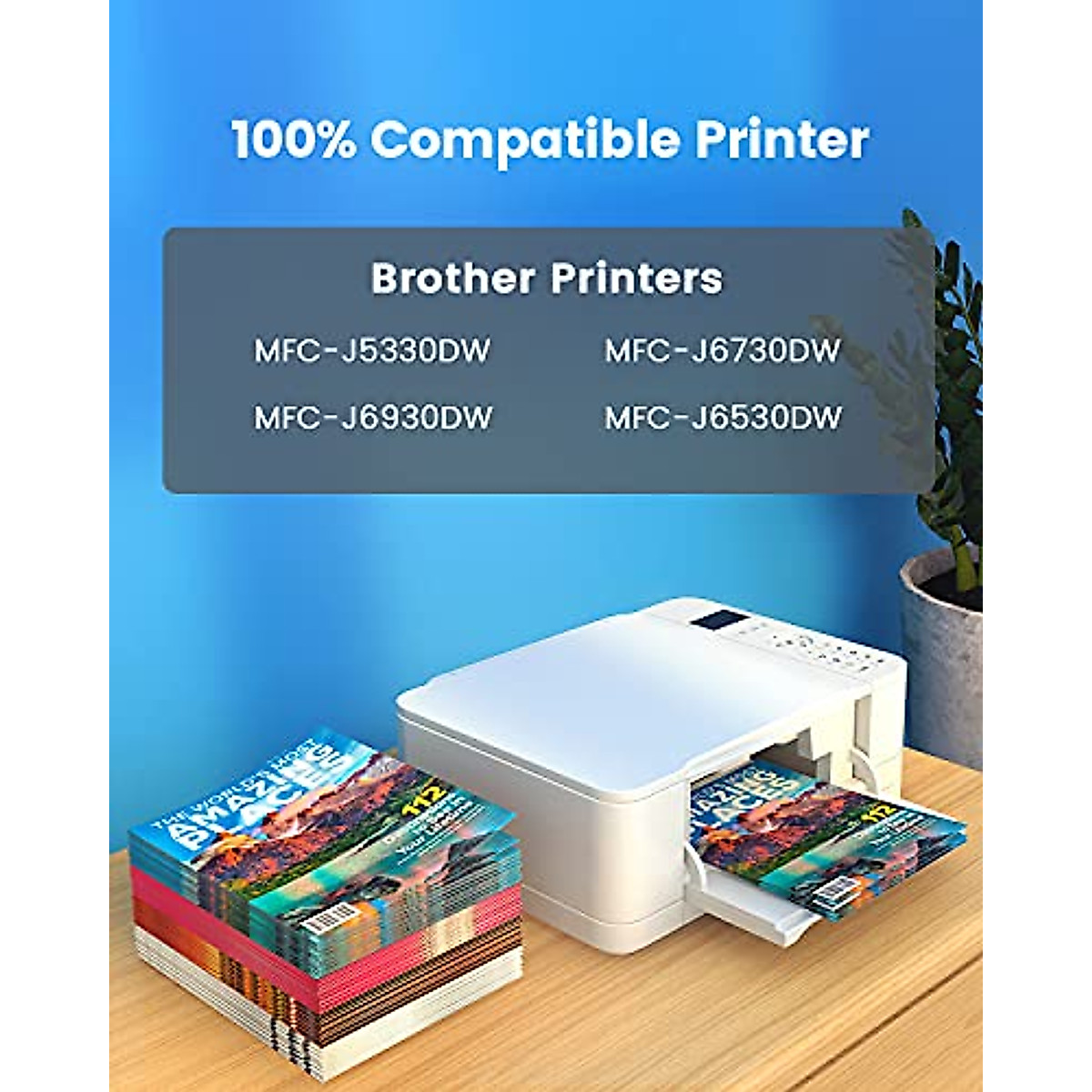 PACITEK Compatible Replacement for Brother LC3017 LC 3017 XL Ink Cartridges, Work with Brother Brother MFC-J5330DW MFC-J6930DW MFC-J6530DW MFC-J6730DW Printers (2 Black, 1 Cyan, 1 Magenta, 1 Yellow)