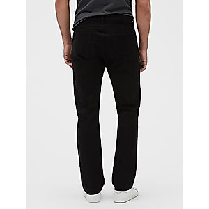 GAP Mens Straight Fit Jeans, True Black, 38W x 30L US