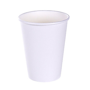 TashiBox White Hot Drink 120 Count - 12 Oz Disposable Paper Coffee Cups