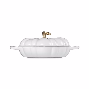Le Creuset Enameled Cast Iron Figural Pumpkin Braiser, 2.75 qt., White