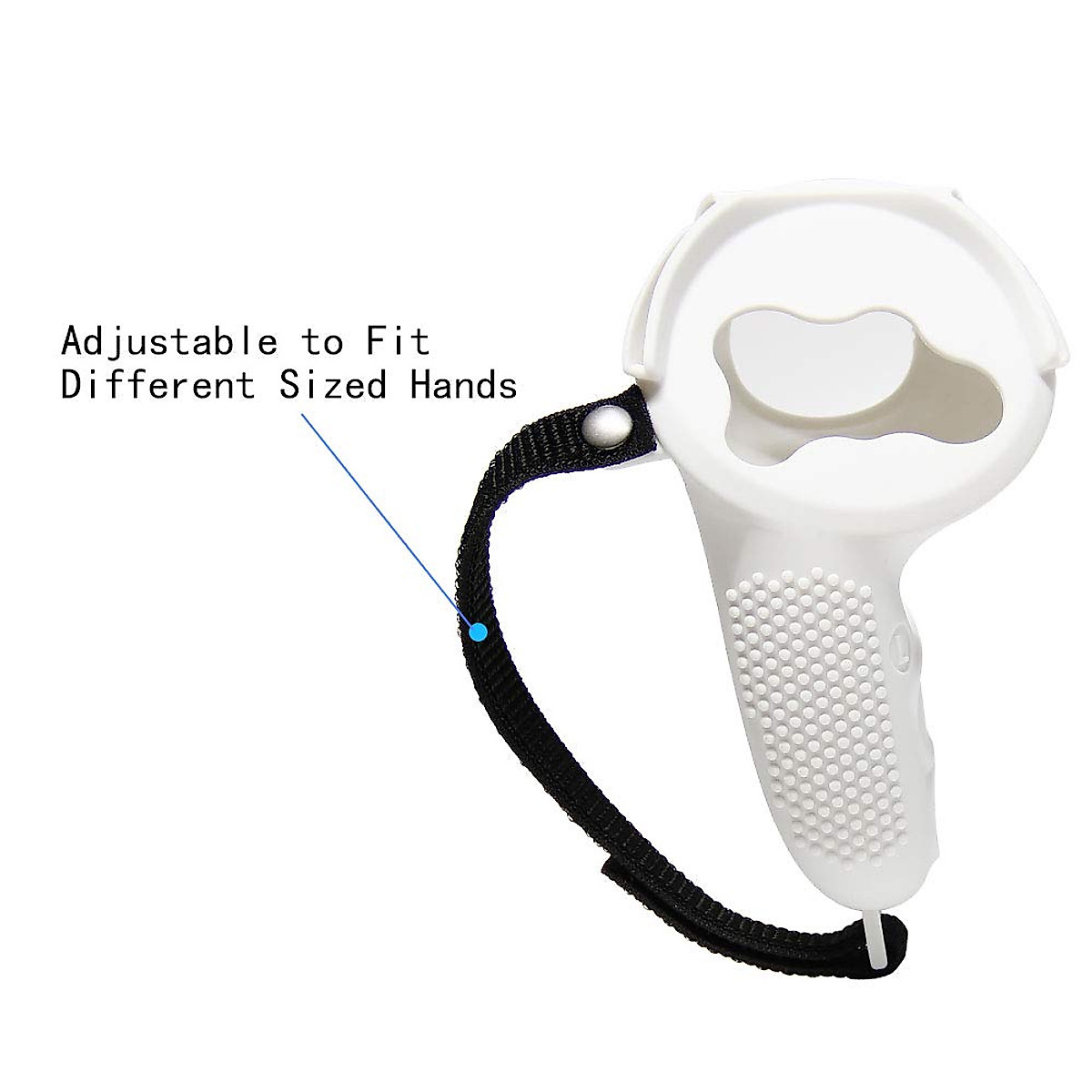 VRbrother Controller Grip Cover for Oculus Quest 2,Hand Strap Adjustable Wrist Knuckle Strapstrap，Handle Trackpad Protection Design,VR Cover Accessories,White