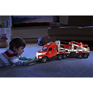 Wader 36240 Action Magic Truck Formula 1 Racing Car Transporter with Winch, from 3 Years, Approx. 79 cm, red, Standard