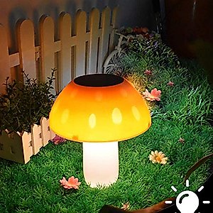 Solar Mushroom Lights Outdoor Ground LED Landscape Lights Light Sensor Light, Waterproof Solar Lights for Garden,Backyard,Step,Grass Ground(1 Pack, Warm White)