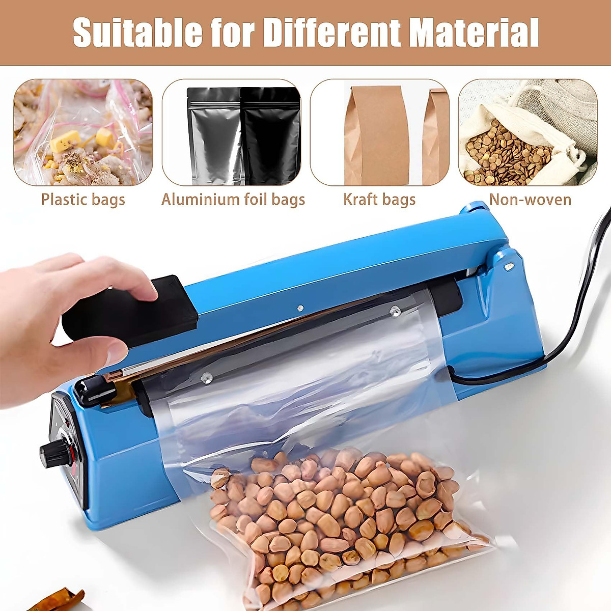 6 Pack Sealer Replacement Element Grip 200mmx2mm, Impulse Sealer Heating Element Service Spare Repair Parts Kit Heat Seal Strips for 8inch Heat Sealer, Suitable for Most Hand Sealers