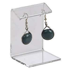 Displays2go Earring Display Stands Single Pair (18 Pack Includes 6 Large, 6 Medium, 6 Small), Clear Arcylic