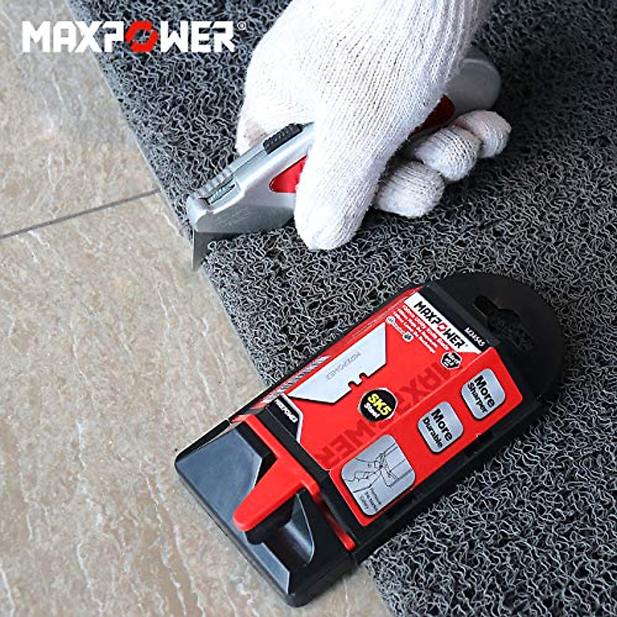 MAXPOWER 200-pieces Utility Knife Blades SK5 Steel