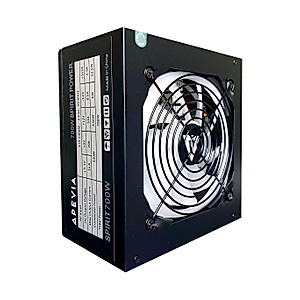 Apevia ATX-SR700W Spirit ATX Power Supply with Auto-Thermally Controlled 120mm White LED Fan, 115/230V Switch, All Protections