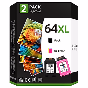 InkSpirit Remanufactured 64 Ink Cartridge Black Color Combo Pack, Replacement for HP 64XL for Envy Photo 7800 7858 7155 7855 6255 7100 6252 7158 7164 6222 7120 7130 Tango X Smart Home Wireless