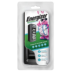Energizer Rechargeable Battery Charger for C Cell, D Cell, AA, AAA, and 9V Rechargeable Batteries