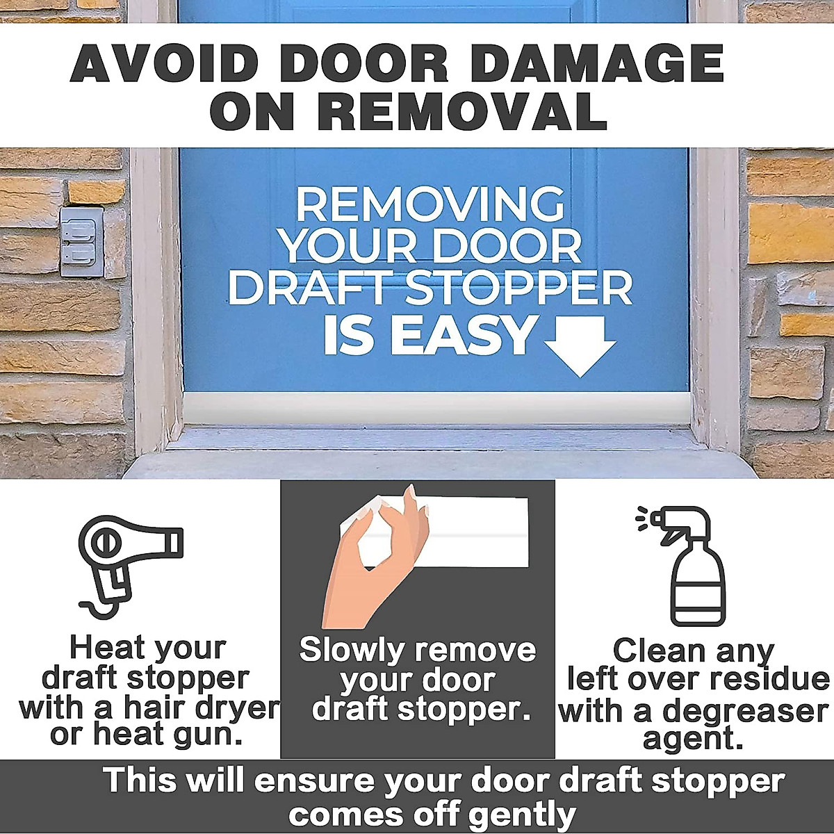 Suptikes 4 Pack Door Sweep,Door Draft Stopper with Strong Adhesive for Exterior&Interior Doors,Door Seal Used for Dust-Proof, Winter-Proof, Block Light and Noise,1.8" W x 37" L,White