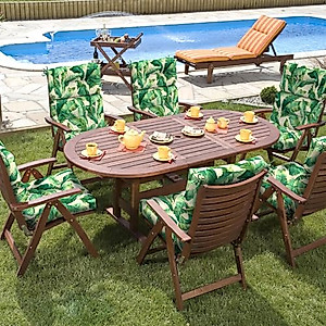 DYTXIII Set of 2 Outdoor High Back Chair Cushions 44"x 22",Water Repellent Rocking Chair Cushions Replacement, Seat/Back Chair Cushions for Patio,Porch,Balcony and Indoor - Swaying Palms