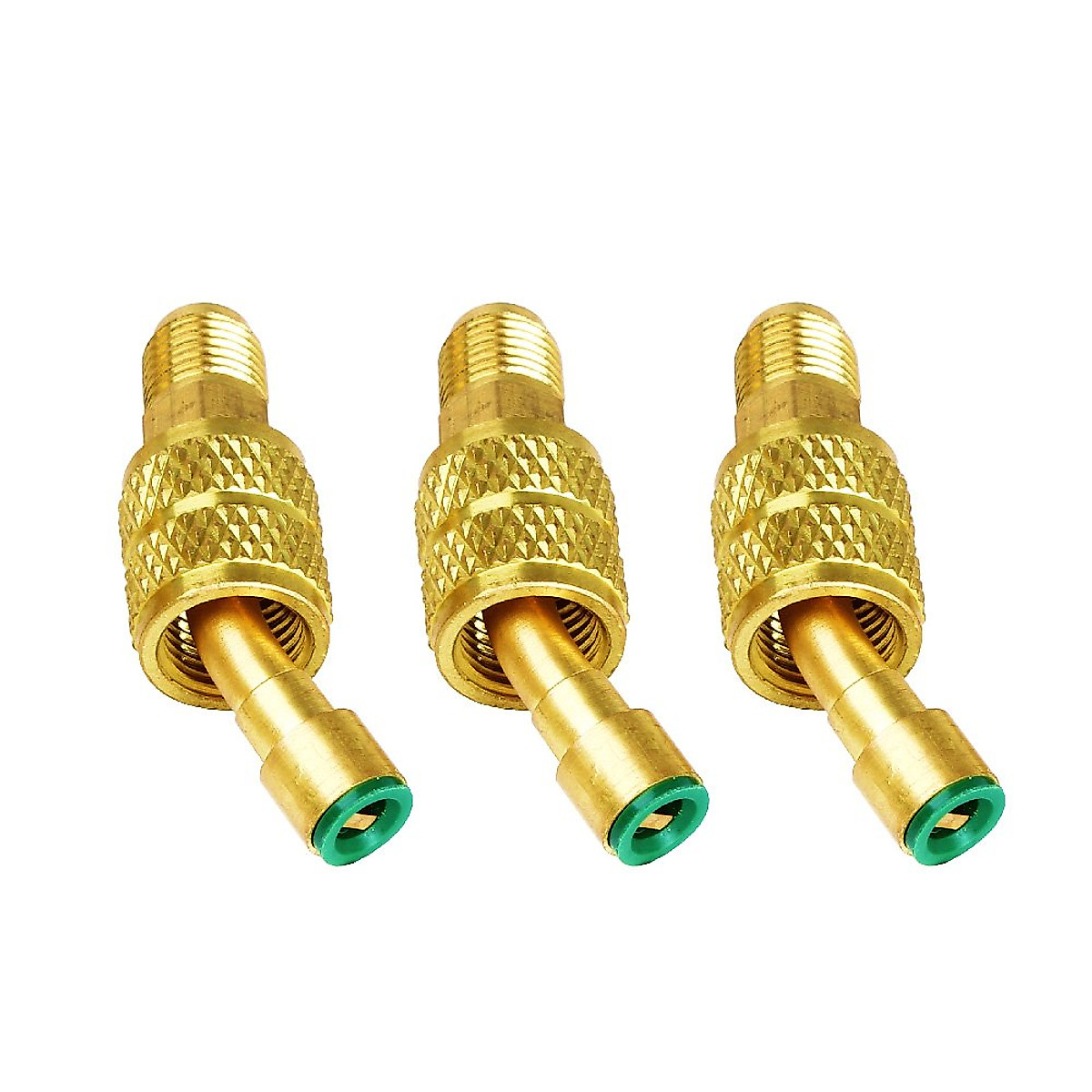 LBG Products R410a Adapter with Thimble for Air Conditioner Ductless Mini Split HVAC System, 5/16 '' Female SAE Quick Couplers x 1/4'' Male Flare(3 Pcs)