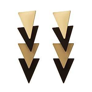 Black Gold Earrings for Women Girls,Geometric Dangle Earrings,Bohemian Drop Dangle Earrings,Triangle Gold Dangle Earrings for Party, Bar, Gathery and Work Occasion.