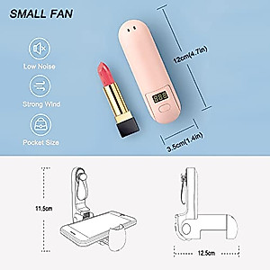 Nogegra Handheld Fan, Mini Fan Portable USB Rechargeable Small Pocket Fan, 3 IN 1 Small Personal Fan Battery Operated, Foldable Desk Travel Fan for Outdoor, Travel, Kids, Women, Pink