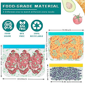 12 Pack Reusable Bags Silicone, Leak proof Reusable Freezer Bags for Food Storage, 4 Gallon 4 Sandwich 4 Snack Bags, BPA Free Dishwasher Safe Reusable Storage Bags for Lunch Marinate Food Travel