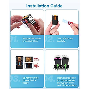 61XL Ink for HP 61 Ink Cartridge Combo Pack Replacement for HP Envy 4500 5530 Deskjet 1000 1010 1510 2540 3050 OfficeJet 2620 4630 Series Printer(1 Black,1 Tri-Color, 2 Pack)