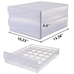 Hershuing Large Capacity Egg Holder for Refrigerator, Household Egg Fresh Storage Box for Fridge, Multi-Layer Chicken Egg Storage Container (Clear, 2-Layer 60 Grid Egg Drawer)