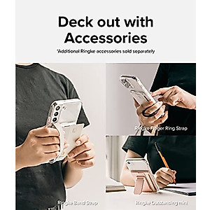 Ringke Magnetic Side Slot Card Holder for Phone Case, Business Card Holder for Back of Phone, ID Credit Card Wallet Compatible with Magsafe, and iPhone 14, 13, 12, Pro Max Mini - Clear Mist