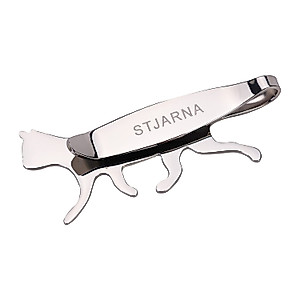 STJARNA Cat Tie Clip Set Stainless Steel Silver Gold Black Tie Bar for Men Unique Gift Box