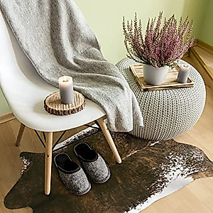 Keeko Faux Cowhide Rug Cute Cow Print Rug, Faux Fur Cow Hide Animal Rugs for Bedroom Living Room Western Home Decor Carpets 2.3x3.6 Feet Saddle Brown