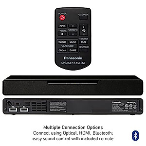 Panasonic SoundSlayer Dolby Atmos Soundbar for TV with Built-in Subwoofer, Small Home Audio Bluetooth-Enabled Speaker, Hi-Res Sound (SC-HTB01),Black
