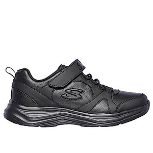 Skechers Girls Glimmer Kicks-School Struts Sneaker, Black/Black, 2 Little Kid