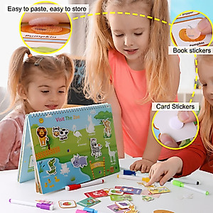 Dinhon Busy Book Preschool Learning Activities Latest 30 Themed - Workbooks Activity Binders Travel Toys for Toddlers, Autism Learning Materials and Tracing Coloring Books Montessori Toys for Age 3 +