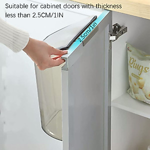 Finoti Trash can Wall-Mounted Plastic Garbage can Desktop Waste Bin Storage Box Wastebasket with lid Simple Kitchen Bathroom (Size : Clear)