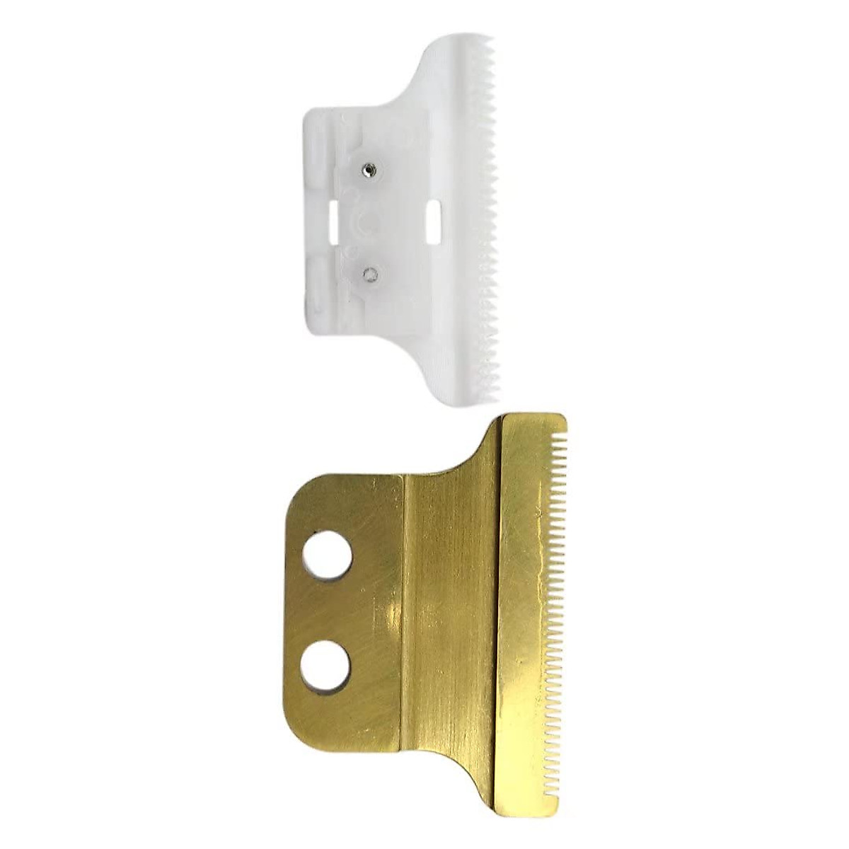Adjustable 2 Hole Double Wide Trimmer Replacement Blade for Wahl Detailer #8290 5 Star Razor Edger #8051 G-Whiz #8986 Sterling Definitions #8085(Ceramic + Gold Blade)