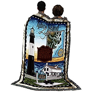 Pure Country Weavers Tybee Island Lighthouse Blanket - Georgia Coastal Ocean Gift Tapestry Throw Woven from Cotton - Made in The USA (72x54)