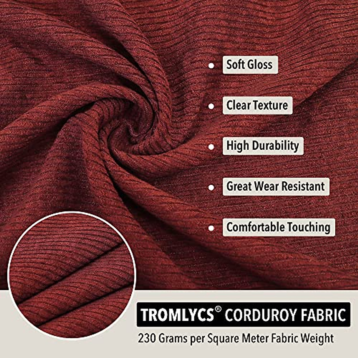 Tromlycs Indoor Rocking Chair Cushion for Rocking Chair Pads Back and Seat Sets with Ties 2 Piece Red