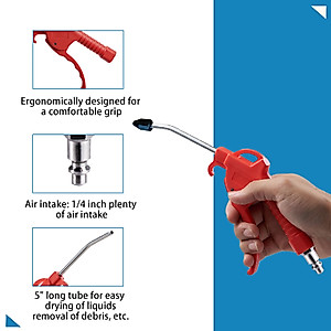 PNTGREEN Air Blow Gun, 4" Air Nozzle Blow Gun, Air Compressor Accessories and Dust Removal Cleaning Tool（1 Pack）