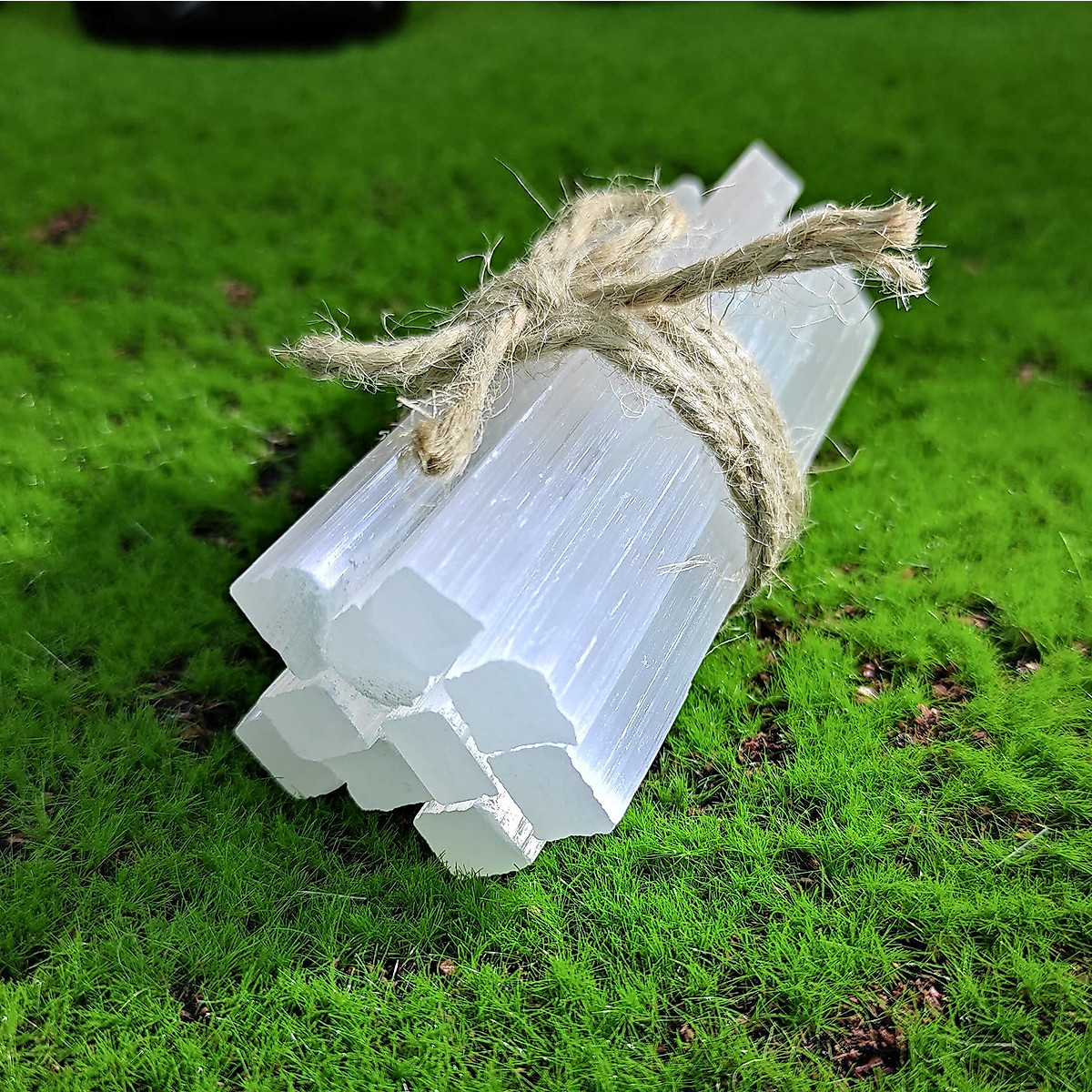 GEMSHOPE A-Grade 4 Inch Selenite Sticks Wands Set (10 pcs) for Crystal Healing, Reiki, Protection, Chakra，Decoration (White, 4 inch)