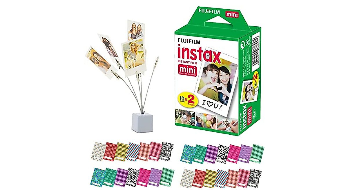 Fujifilm Instax Mini Film: 20 Shots + Frames & Photo Holder