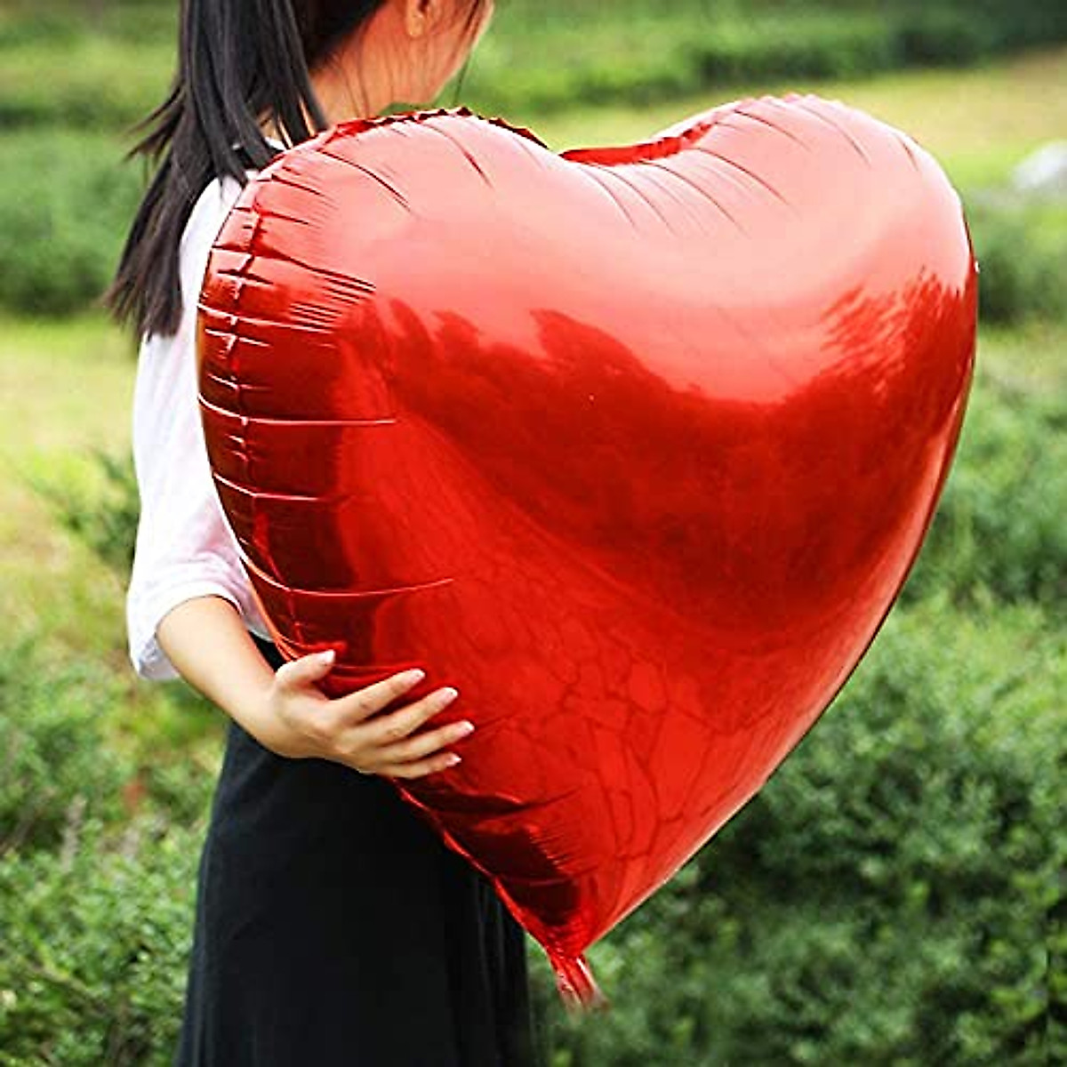 8 Pcs 36 Inch Huge Red Heart Balloons, Romantic Large Heart Foil Balloons Valentine's Day Balloons for Wedding Engagement Anniversary Party Favor Decorations (Red)