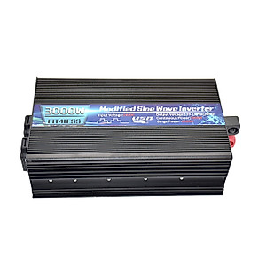 3000W Output Power Inverter with Dual sockets and USB, Modified sine Wave, Input DC12V or DC 24V Output 110V 60Hz. (24V)