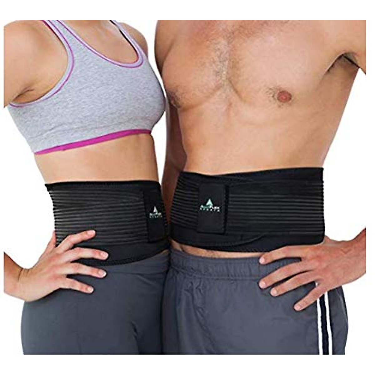 AllyFlex Sports Lumbar Support Belt for Men Back Brace for Lower Back Pain Relief, Dual Lumbar Sacral Pads, Adjustable Straps and Cooling Fabric (Medium)