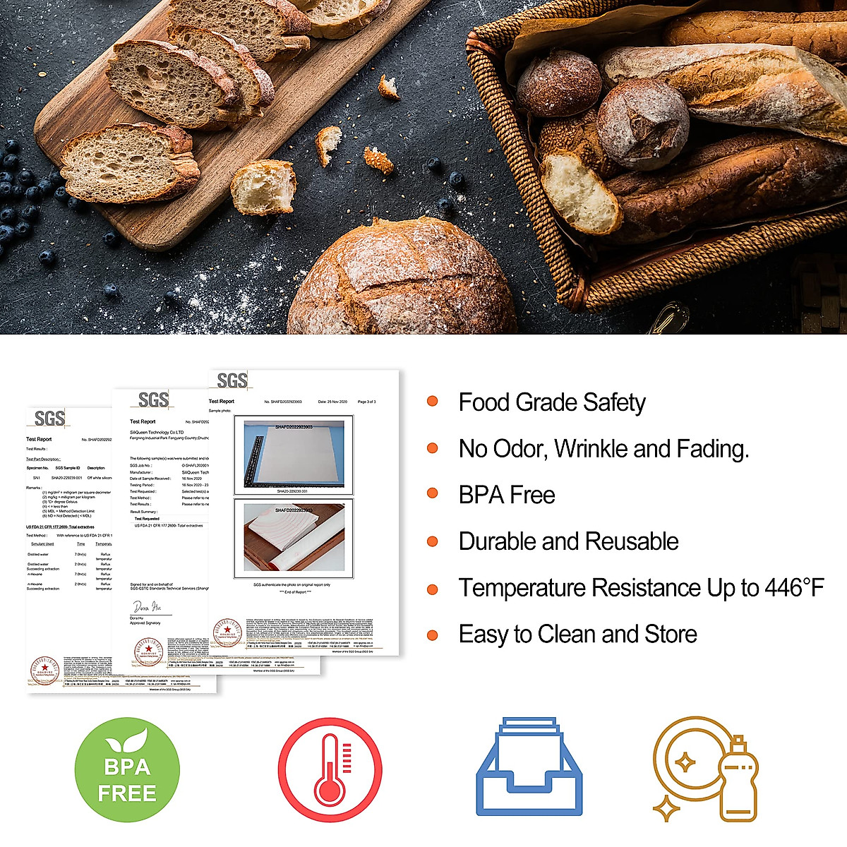 SiliQueen Silicone Pastry Baking Mat with Measurements Extra a Brush and a Dough Scraper- 27.5” x 20” Heat Resistant, BPA Free, Non-Stick Non-Slip Pastry Mat for Rolling Dough, Easy to Clean, Red