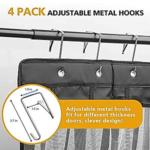 ASKITO Over The Door Shoe Organizer ,27 + 4 Large Mesh Pockets Hanging Shoe Storage ,Upgraded Oxford Fabric Black (1 PACK)