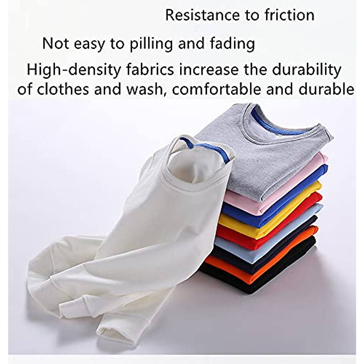 AdaliaFaye Boys' Crewneck Sweatshirt Girls Sport Long Sleeve Cotton thin Kids Toddler Casual Solid T-Shirt Pullover Tops White