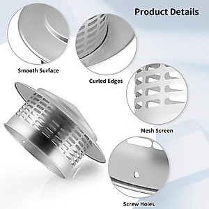 Singvon 6 Inch Round Chimney Cap, 304 Stainless Steel Chimney Cover with Screen, Stove Pipe Chimney Cap, Silver