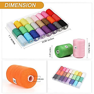 HAITRAL Sewing Thread Sets - 24-Color Spools Thread Mixed Cotton, 1000 Yards Sewing Kits Thread for Sewing Machine, DIY Sewing