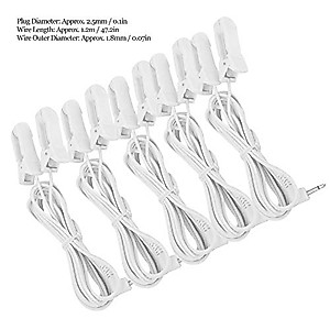 Sonew 5pcs 2.5mm Electrode Cable, Ear Clip Electrode Wire Connecting Cable for Digital TENS Massage Machine