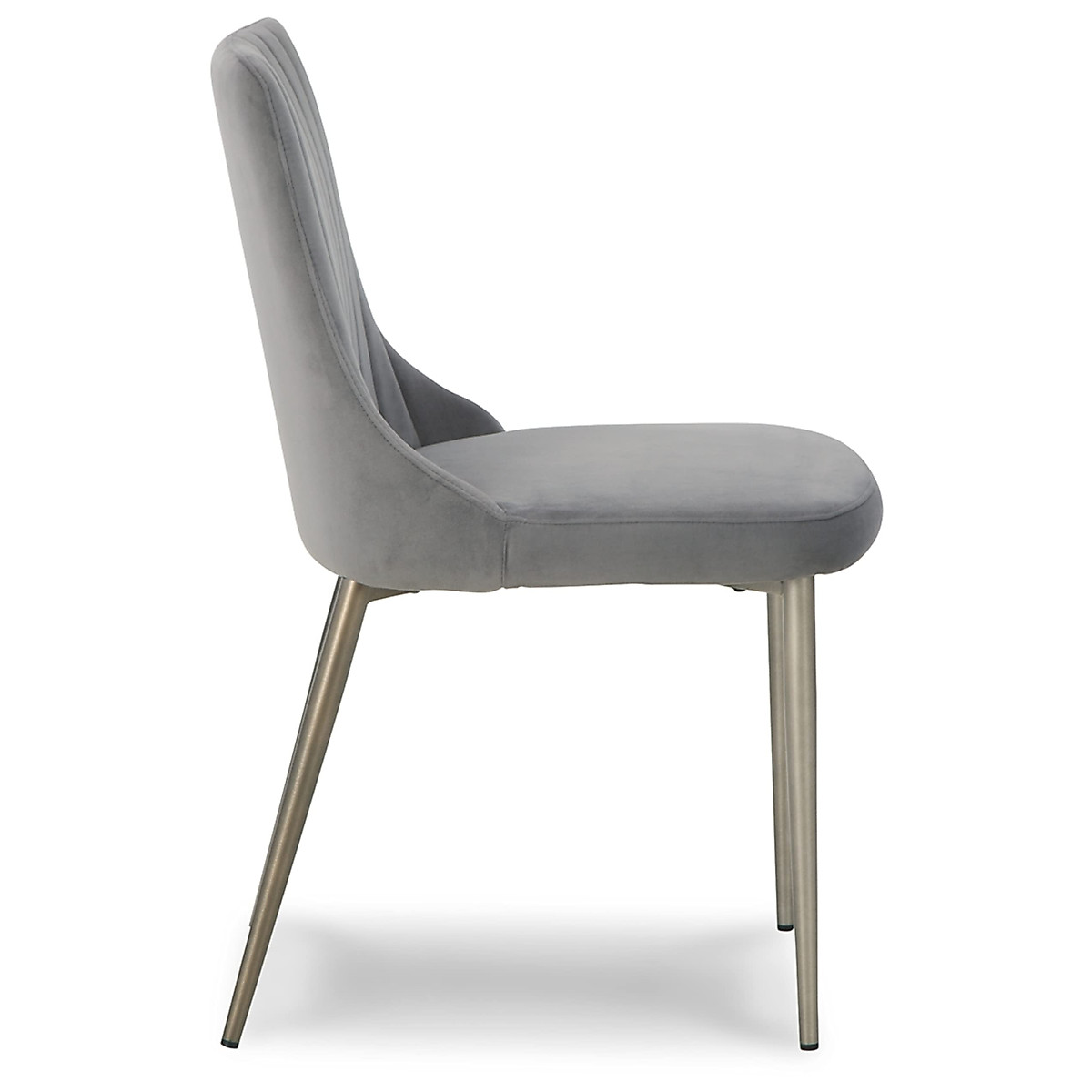 Signature Design by Ashley Barchoni Classic Upholstered Dining Chair with Metal Frame, Set of 2, Metallic & Gray