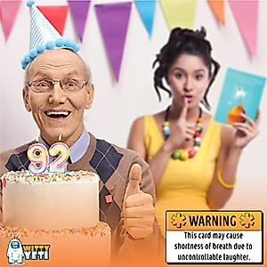 Super Funny Happy Birthday Card by Witty Yeti. 5"x7" Joke Greeting Card. Hilarious Adult Gift for Men or Women. Perfect Idea to Celebrate a 40th, 50th Bday or Sarcastic Present for Grandma and Grandpa