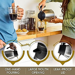 68Oz Thermal Coffee Carafe - Insulated Stainless Steel Double Walled Vacuum Flask - Coffee Carafes For Keeping Hot Coffee & Tea For 12 Hours - Cresimo Coffee Dispenser