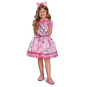 Pinkie Pie Costume for Girls, Official My Little Pony Tutu Dress, Chibi Style Character Outfit, Kids Size Extra Small (3T-4T) Multicolored